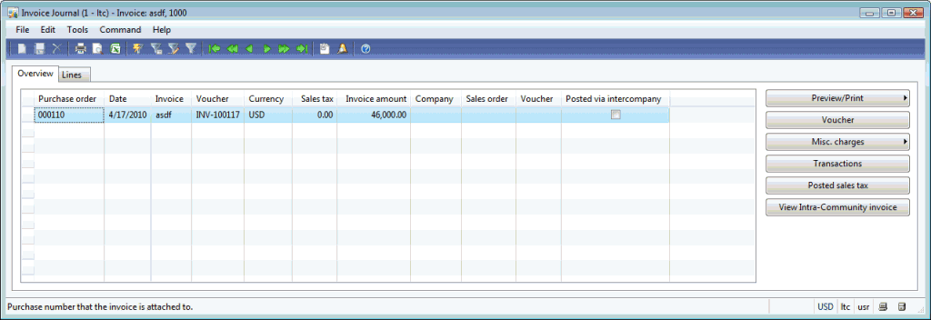 Post an Invoice | Dynamics AX Training