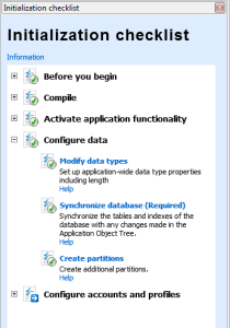 Initialization checklist | Dynamics AX Training