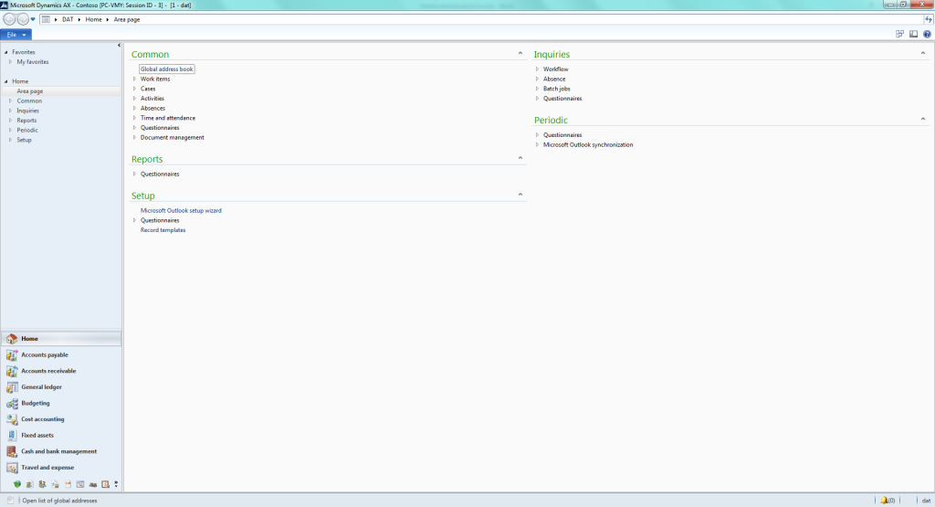 Initialization checklist | Dynamics AX Training
