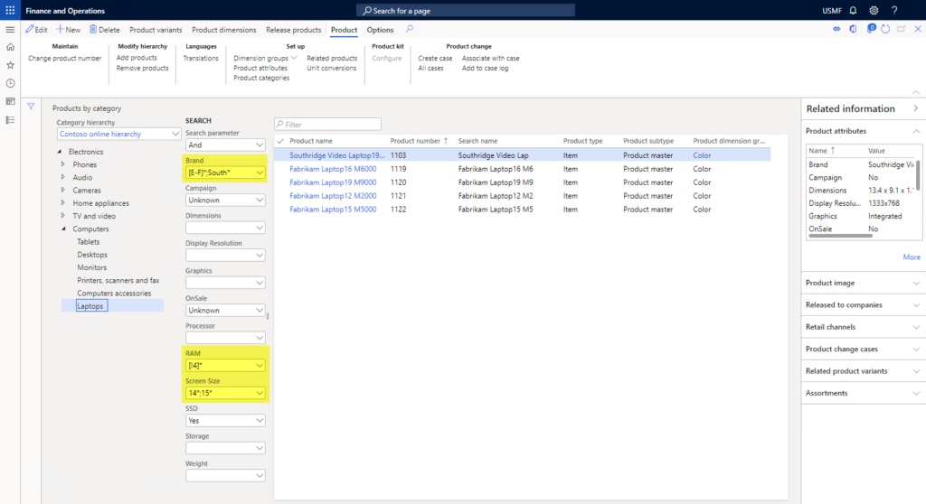 Dynamics 365 Product Attribute Search | Dynamics AX Training